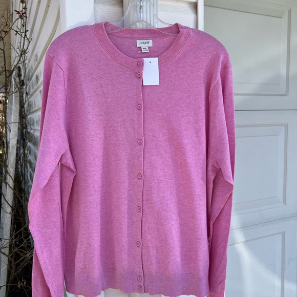 J. Crew | Sweaters | Nwt J Crew Pretty Pink Cotton Long Sleeve Cardigan ...